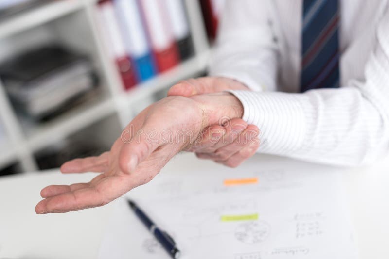 Businessman Suffering from Wrist Pain Stock Image - Image of workplace ...