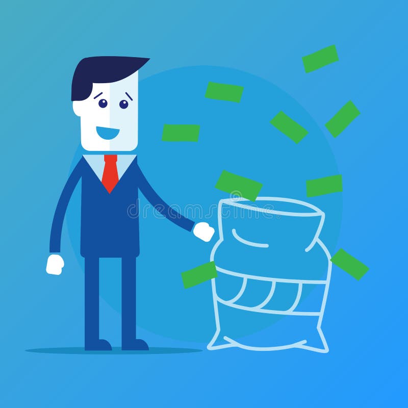Cartoon Businessman Catching Money Stock Illustrations – 446 Cartoon ...