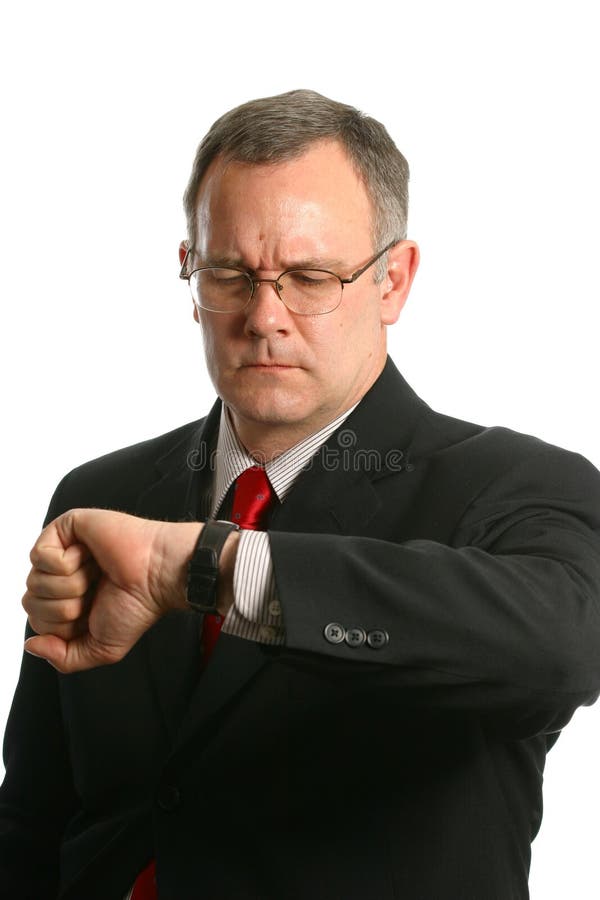 Businessman in Suit Checking His Watch Stock Photo - Image of gentle ...