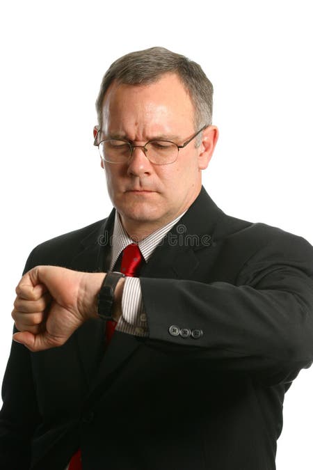 Businessman in Suit Checking His Watch Stock Photo - Image of gentle ...