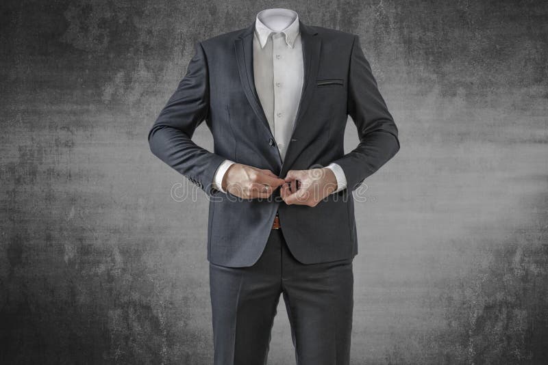 Businessman Suit without Head on Concrete Texture Stock Photo - Image ...