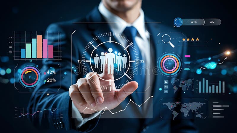 Strategic Workforce Planning Businessman Analyzes Data Charts and ...