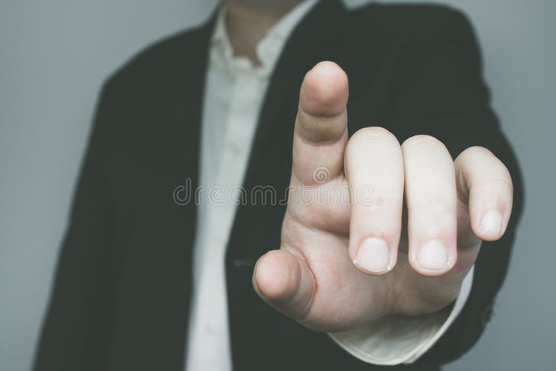 Man in Suit with One Finger Up Stock Photo - Image of gesturing ...