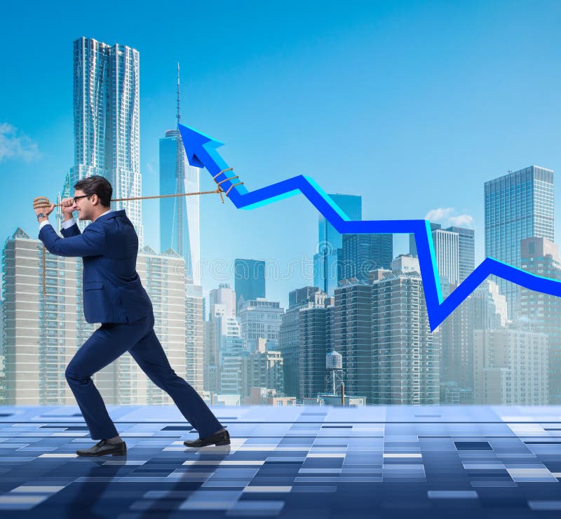 Businessman Supporting Increase in Economy Stock Photo - Image of ...