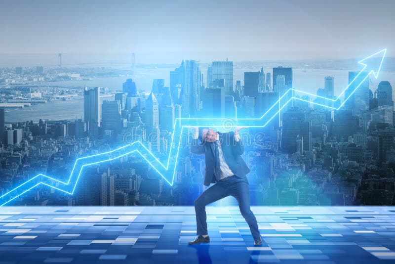 The Businessman Supporting Increase in Economy Stock Image - Image of ...