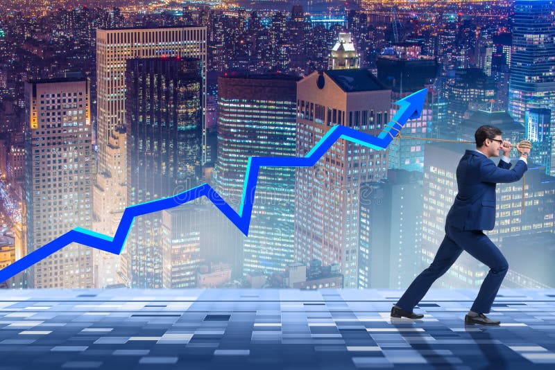 The Businessman Supporting Increase in Economy Stock Photo - Image of ...