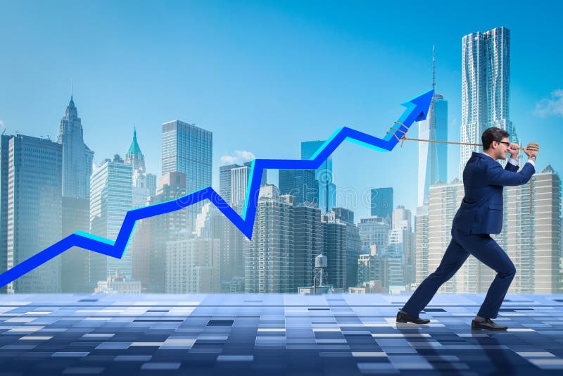 The Businessman Supporting Increase in Economy Stock Photo - Image of ...