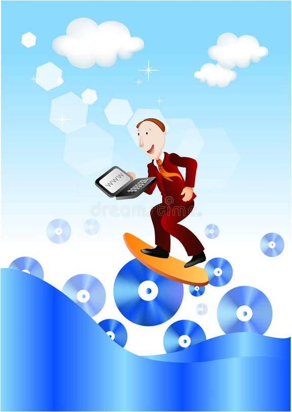 Businessman surfing web stock vector. Illustration of contact - 8778428