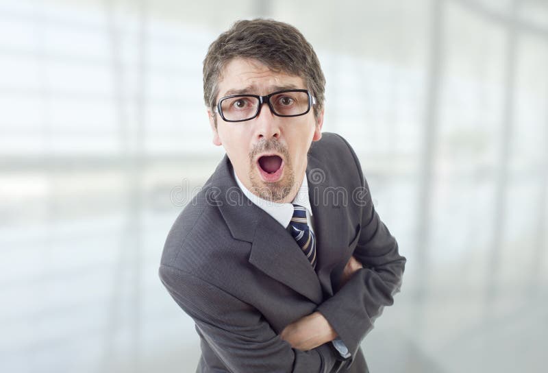 Businessman Surprised at the Office Stock Photo - Image of business ...