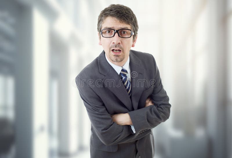 Businessman Surprised at the Office Stock Image - Image of caucasian ...