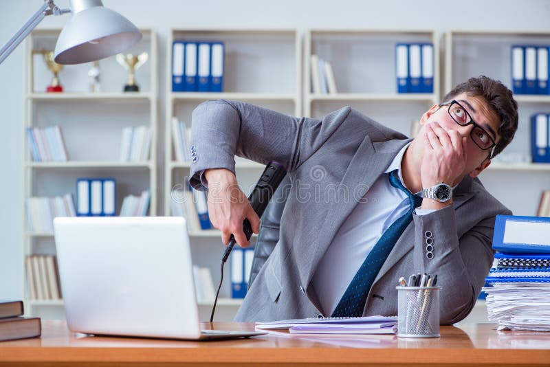 Businessman Sweating Excessively Smelling Bad in Office at Workp Stock ...