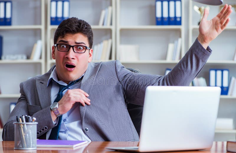 Businessman Sweating Excessively Smelling Bad in Office at Workp Stock ...
