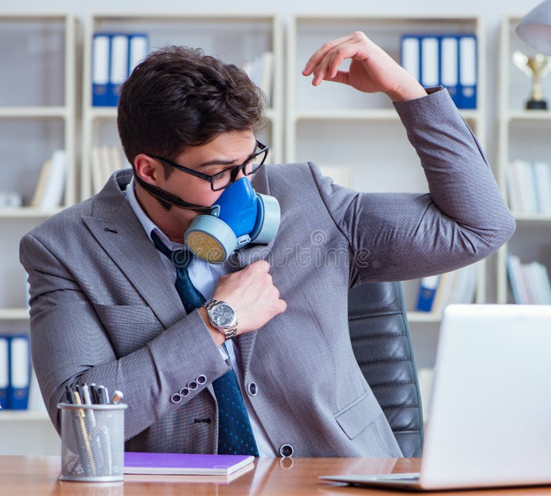 Businessman Sweating Excessively Smelling Bad in Office at Workp Stock ...