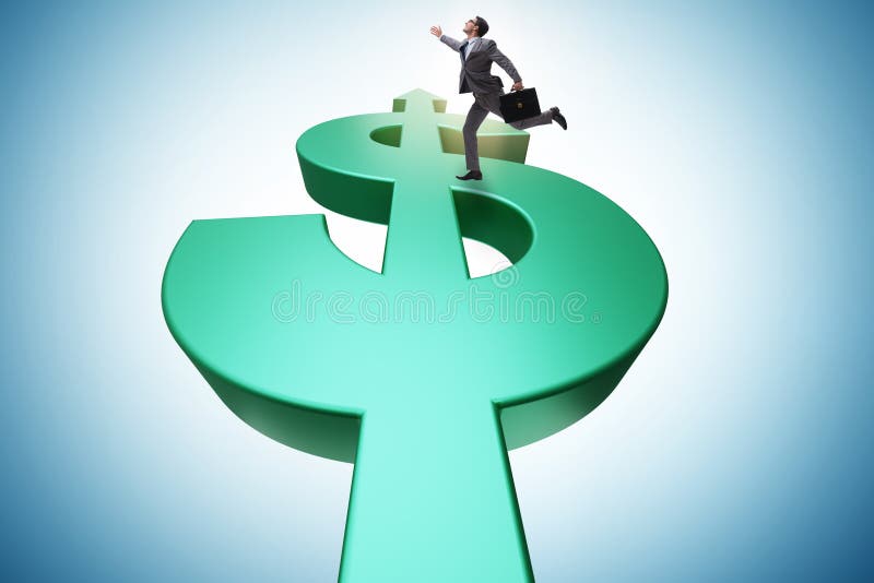 Businessman with Symbol of American Dollar Stock Image - Image of work ...