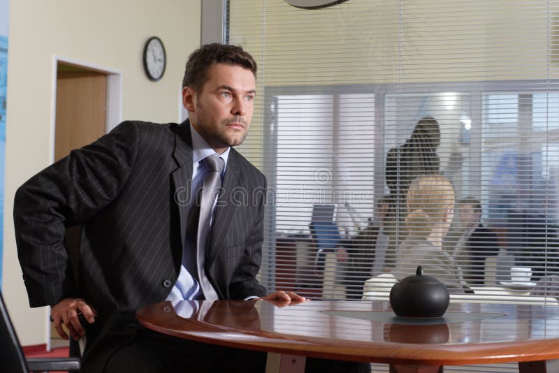 Businessman at table stock photo. Image of table, executive - 2249920