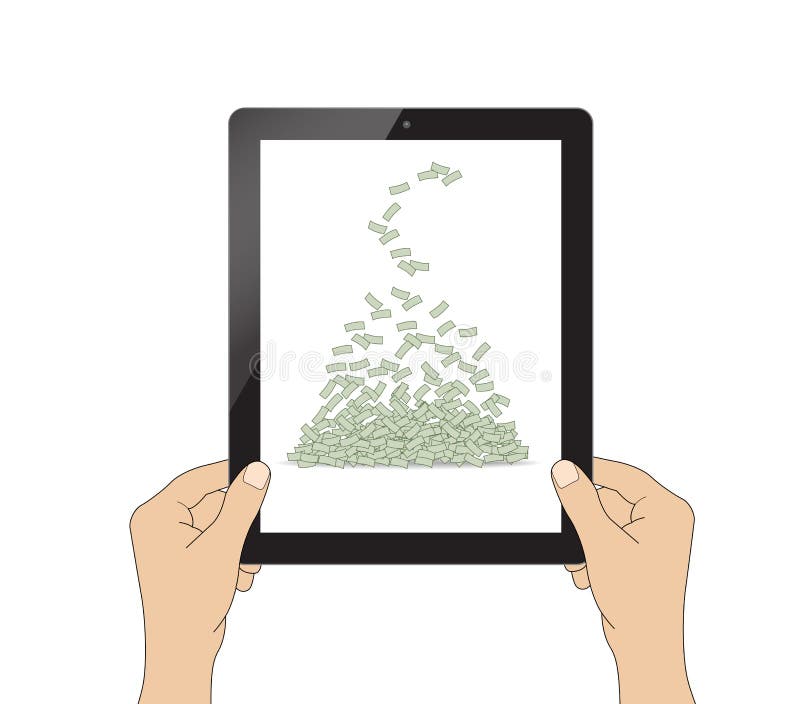 Businessman with tablet stock vector. Illustration of holding - 42266855