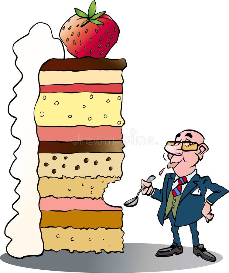 A Businessman Taking A Bite Of The Big Cake Stock Vector - Illustration ... A Businessman Taking A Bite Of The Big Cake Stock Vector - Illustration ...