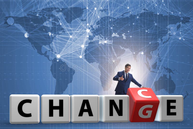The Businessman Taking Chance for Change Stock Photo - Image of ...
