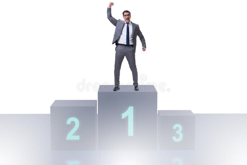 The Businessman Taking First Place in Competition Stock Illustration ...