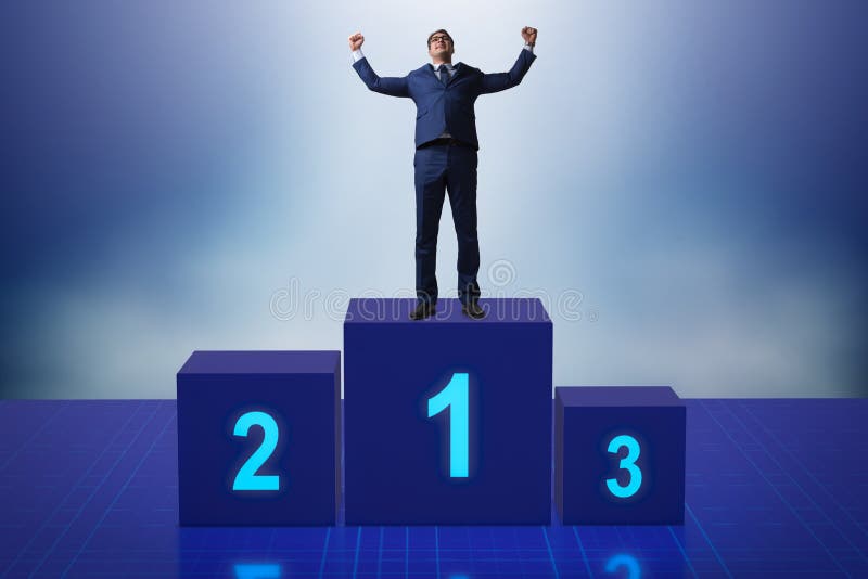 The Businessman Taking First Place in Competition Stock Photo - Image ...
