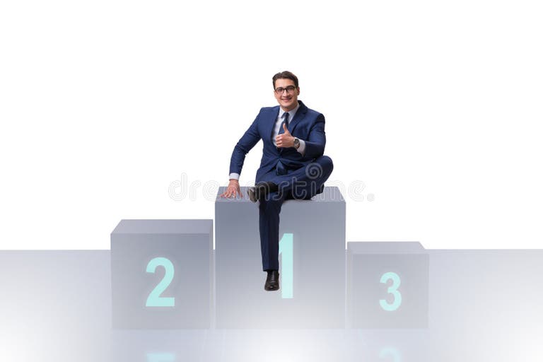 The Businessman Taking First Place in Competition Stock Image - Image ...