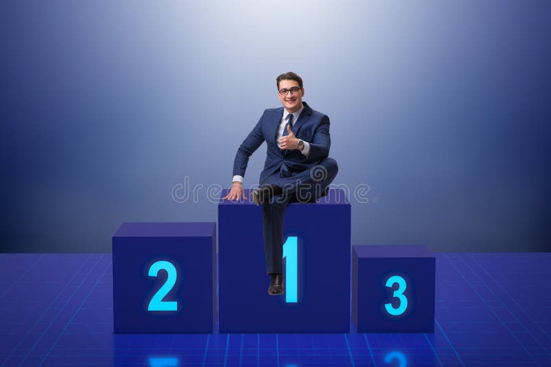 The Businessman Taking First Place in Competition Stock Photo - Image ...