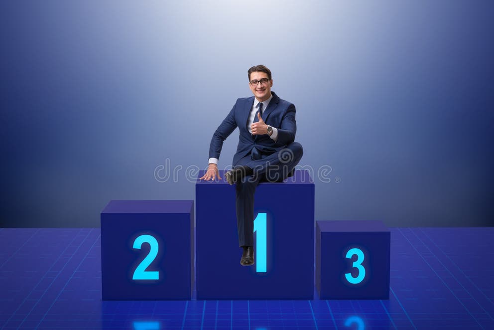 The Businessman Taking First Place in Competition Stock Photo - Image ...