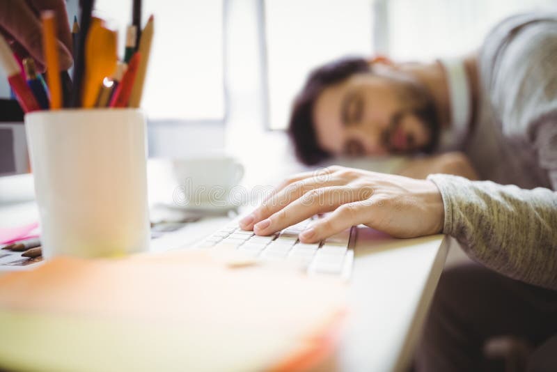 Businessman Taking Nap in Office Stock Photo - Image of career, focus ...