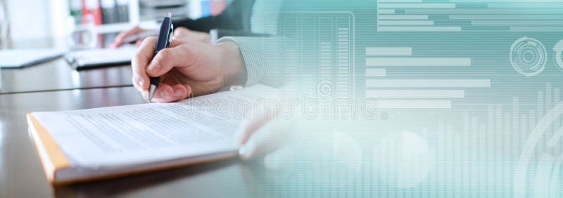 Businessman Taking Notes; Panoramic Banner Stock Photo - Image of ...