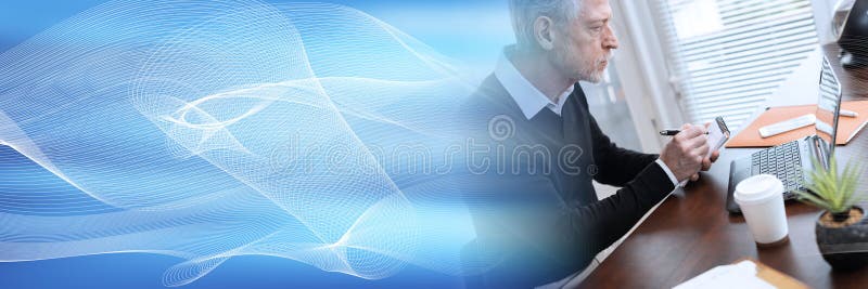 Businessman Taking Notes on Notebook; Panoramic Banner Stock Photo ...