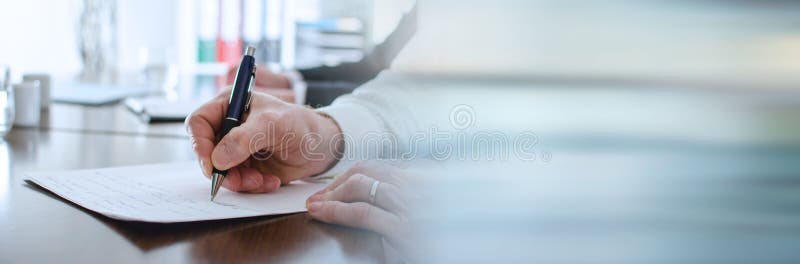Businessman Taking Notes; Panoramic Banner Stock Photo - Image of ...
