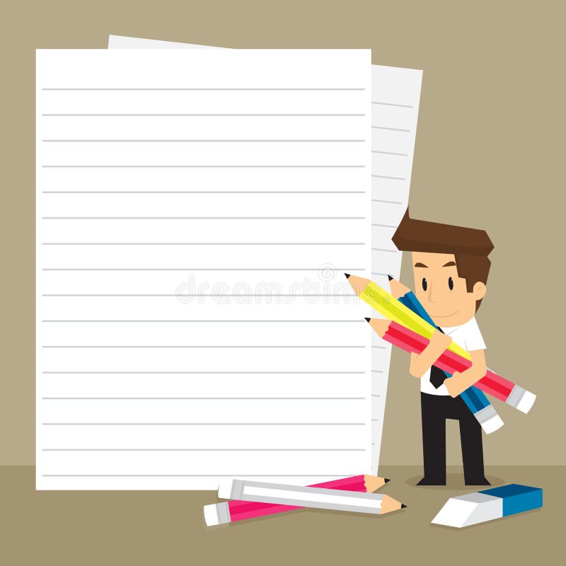 Businessman Taking Notes On Paper. Stock Vector - Illustration of ...
