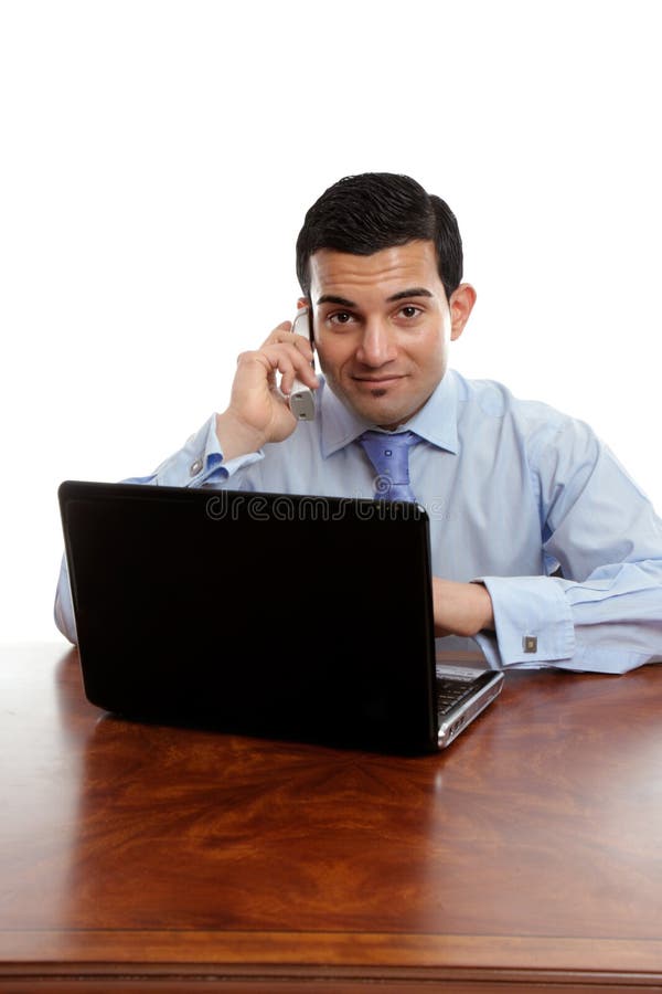 Businessman Taking a Phone Call Stock Photo - Image of blue ...