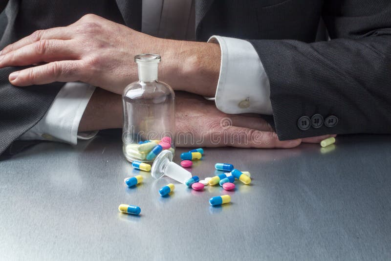 Businessman Taking Pills and Drugs for Facing Work Schedules Stock ...