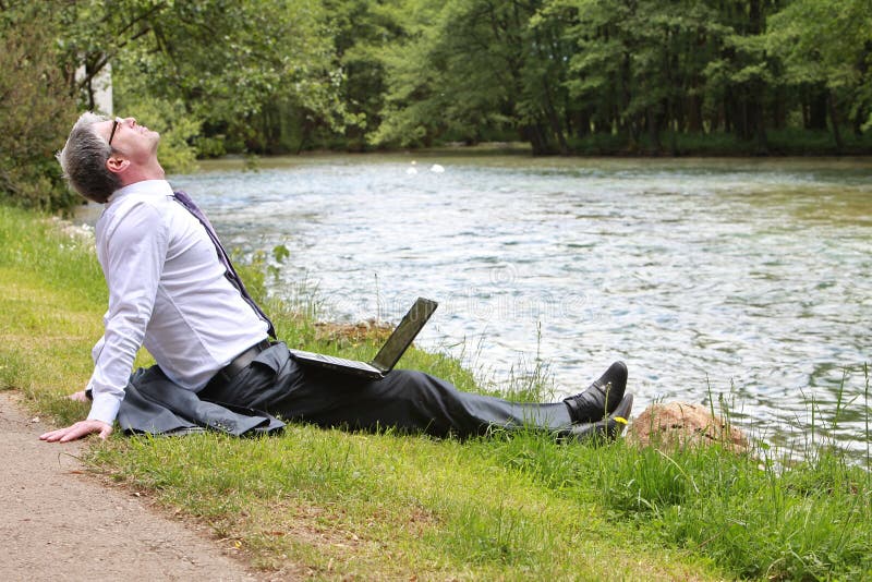 Businessman Taking a Short Break Stock Image - Image of financial ...