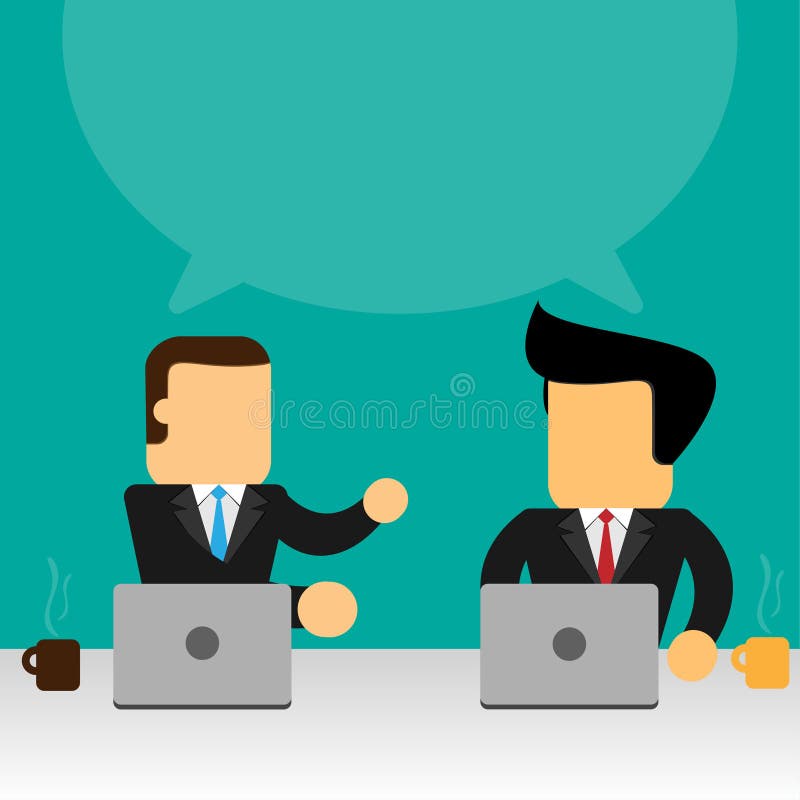 Businessman Talk Exchange Ideas on Office Stock Illustration ...