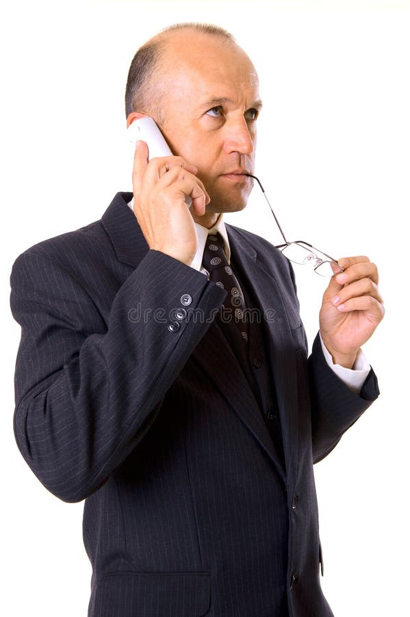 Businessman talking stock photo. Image of cellphone, mature - 5199272