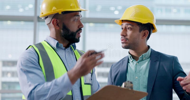 Businessman, Talking or Construction Clipboard Planning with ...