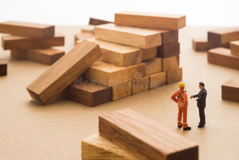 Businessman Talking with Construction Site Manager about Wood St Stock ...