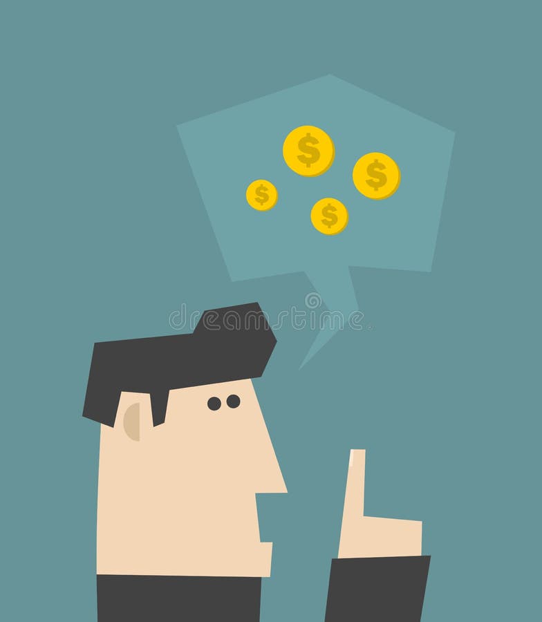 Businessman Talking about Money. Stock Vector - Illustration of email ...