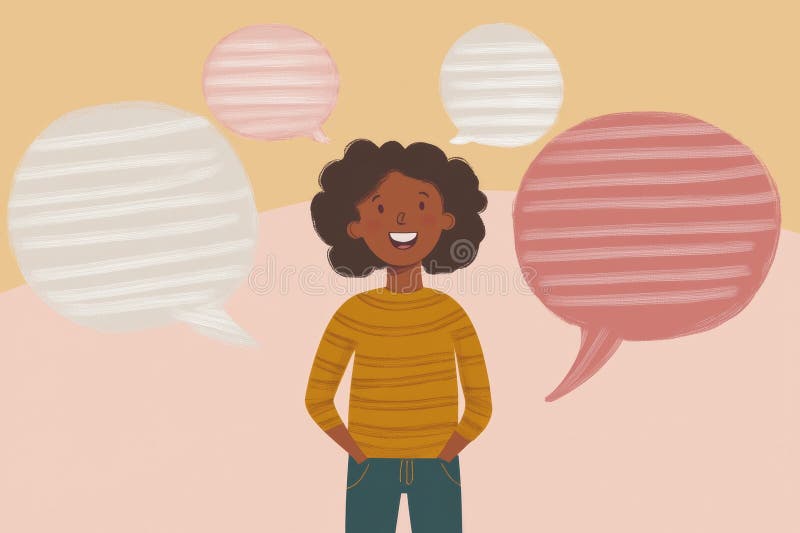 A Businessman Talking with Multiple Speech Bubbles Using Verbal or Oral ...