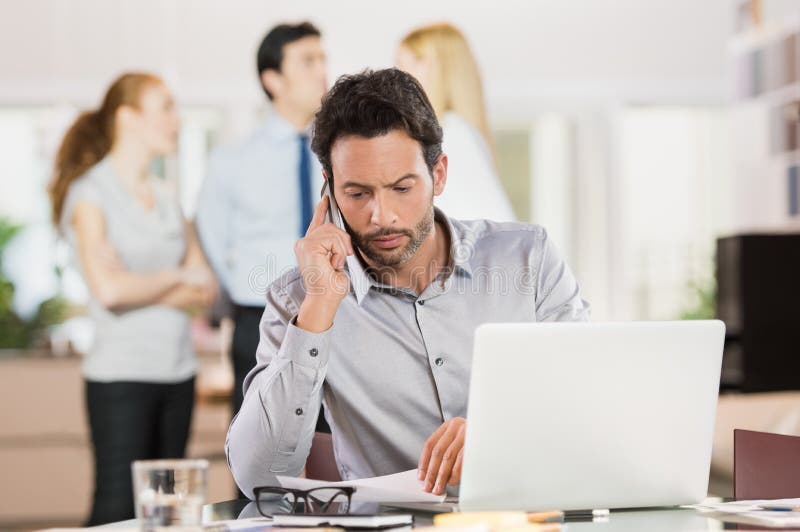 Man talking over phone stock image. Image of american - 94502689
