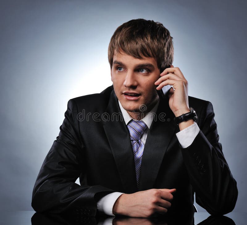 Businessman Talking on the Phone Stock Image - Image of modern, look ...