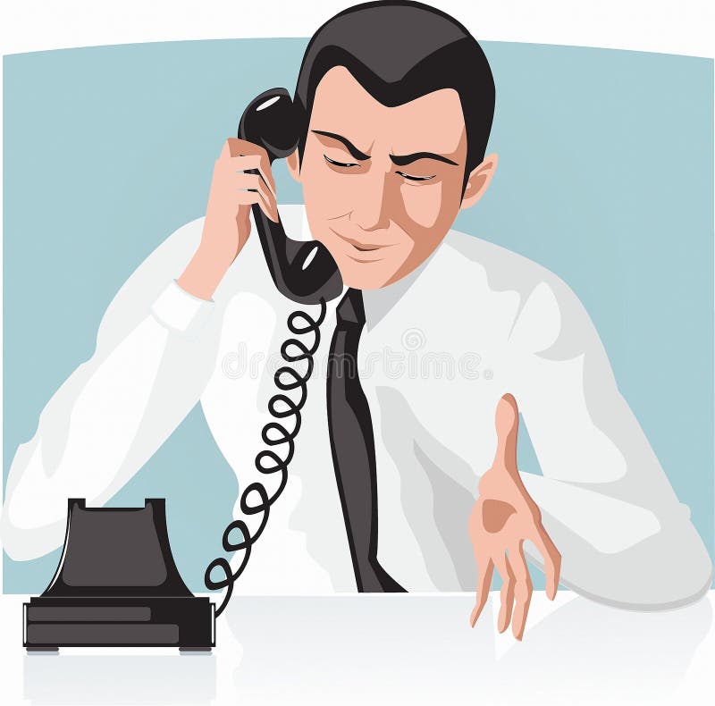 Busy Businessman on the Phone Stock Vector - Illustration of secretary ...