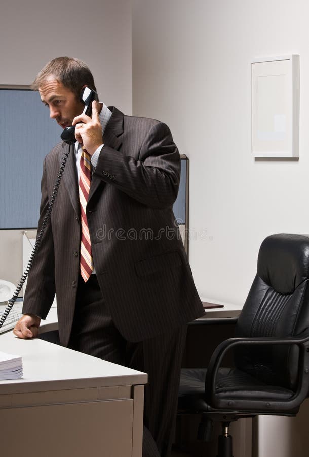 Businessman Talking on Telephone Stock Image - Image of talk, clothes ...