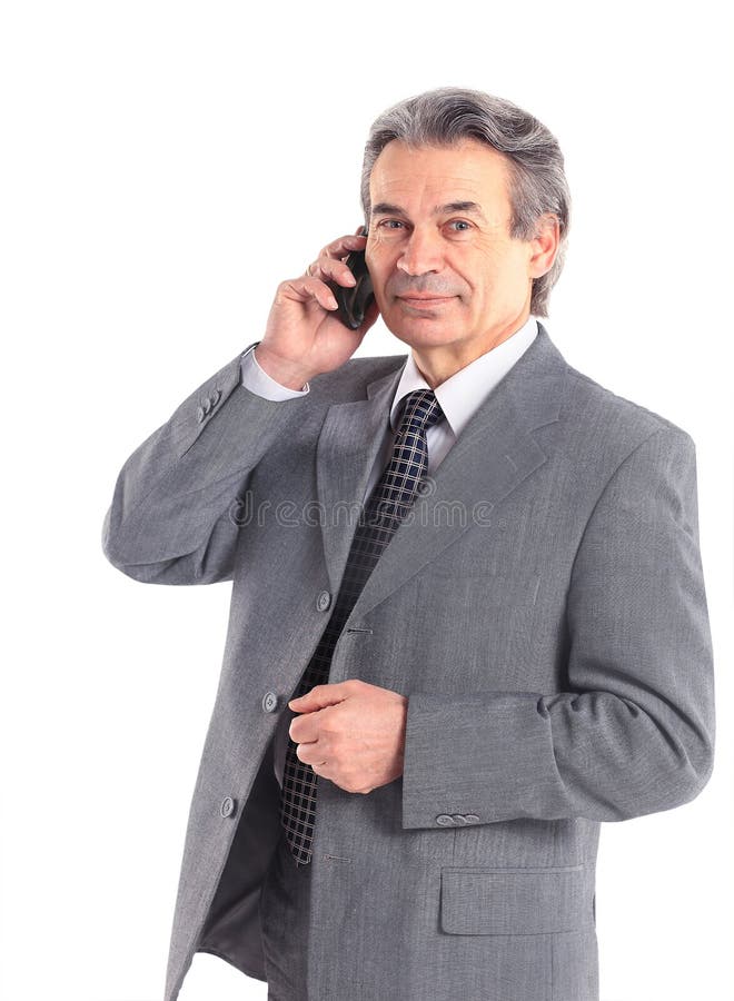 Businessman Talking At Thephone Stock Image - Image of boss, caucasian ...
