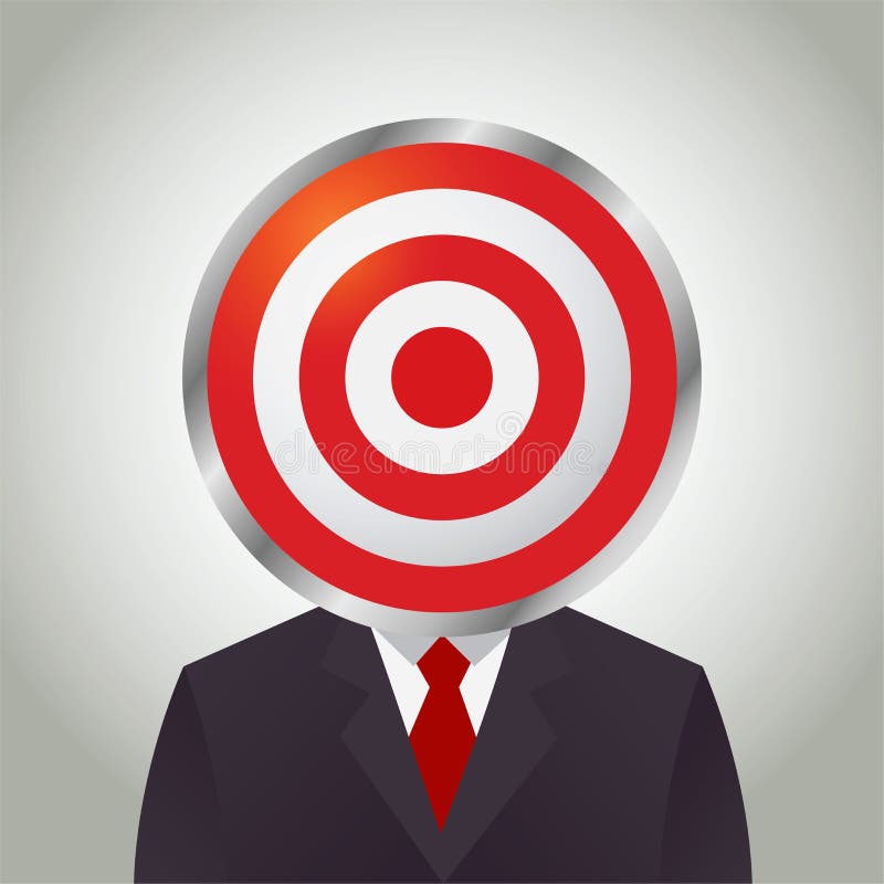 Businessman with Target Circle As His Head Stock Vector - Illustration ...