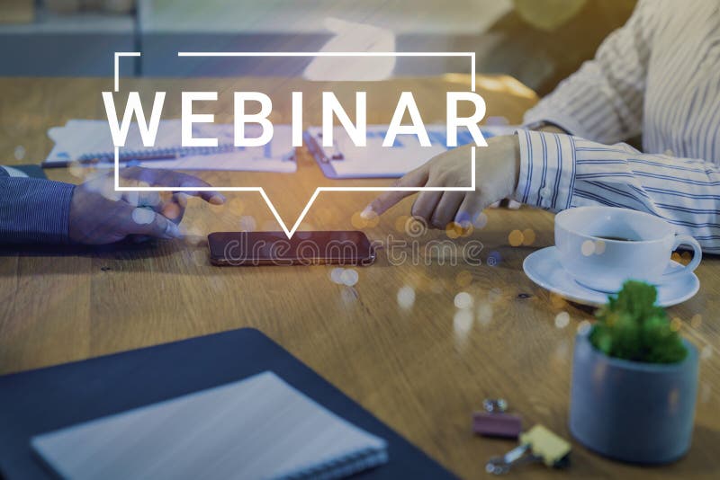 Businessman and Team Work Using a Laptop Computer with Webinar E ...