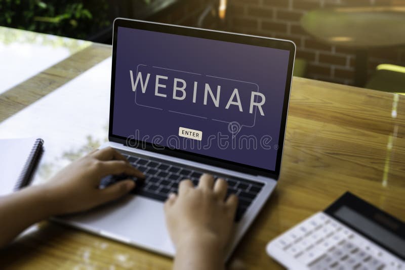 Businessman and Team Work Using a Laptop Computer with Webinar E ...