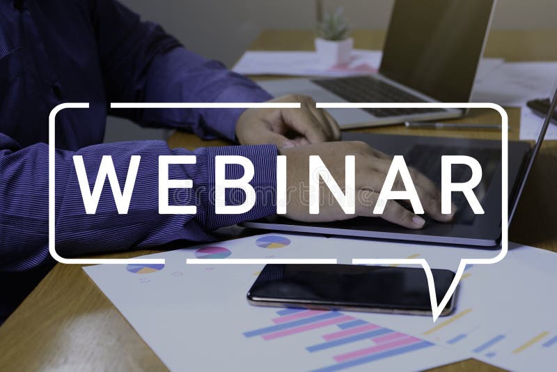 Businessman and Team Work Using a Laptop Computer with Webinar E ...